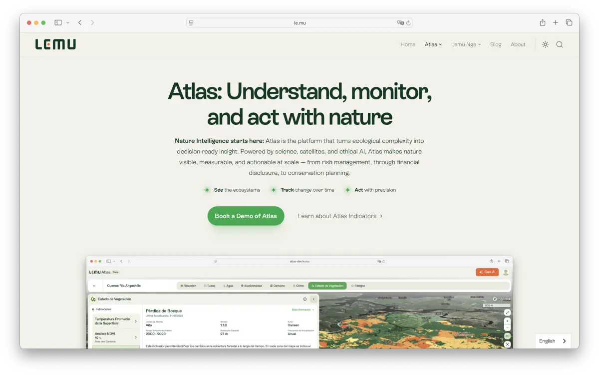 Atlas • Nature Intelligence Platform by Lemu